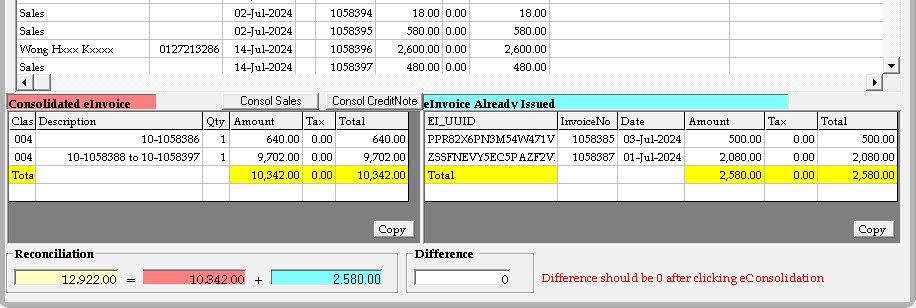 After that, click on “ Consol Sales ” and the following screen will ...